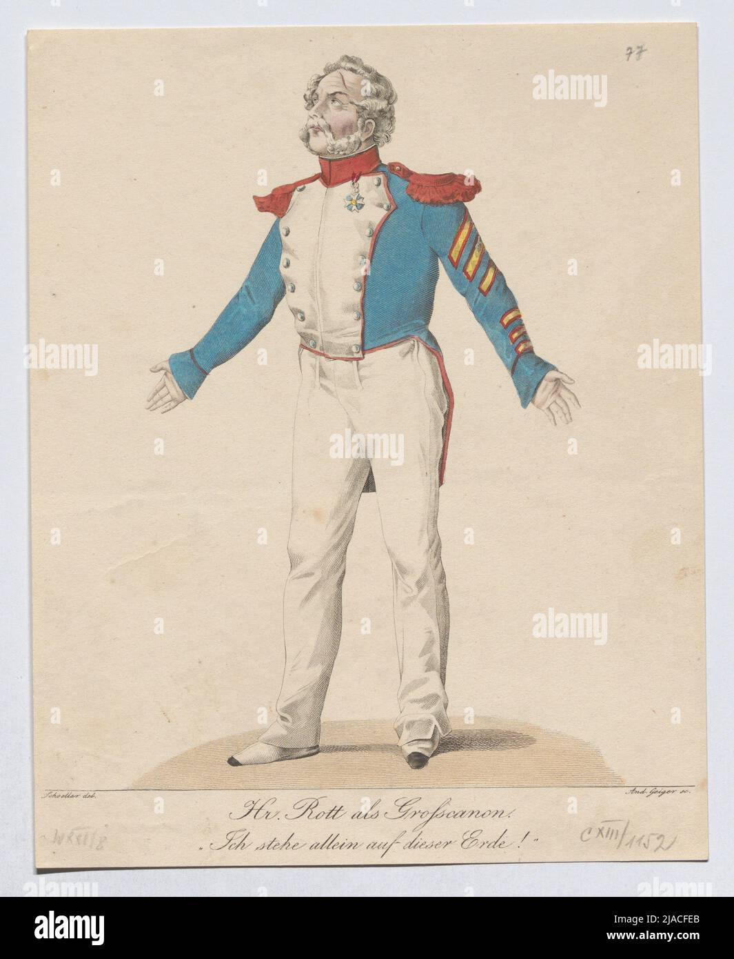 Karl Mathias Rott as Großcanon (costume picture No. 77 for the theater ...