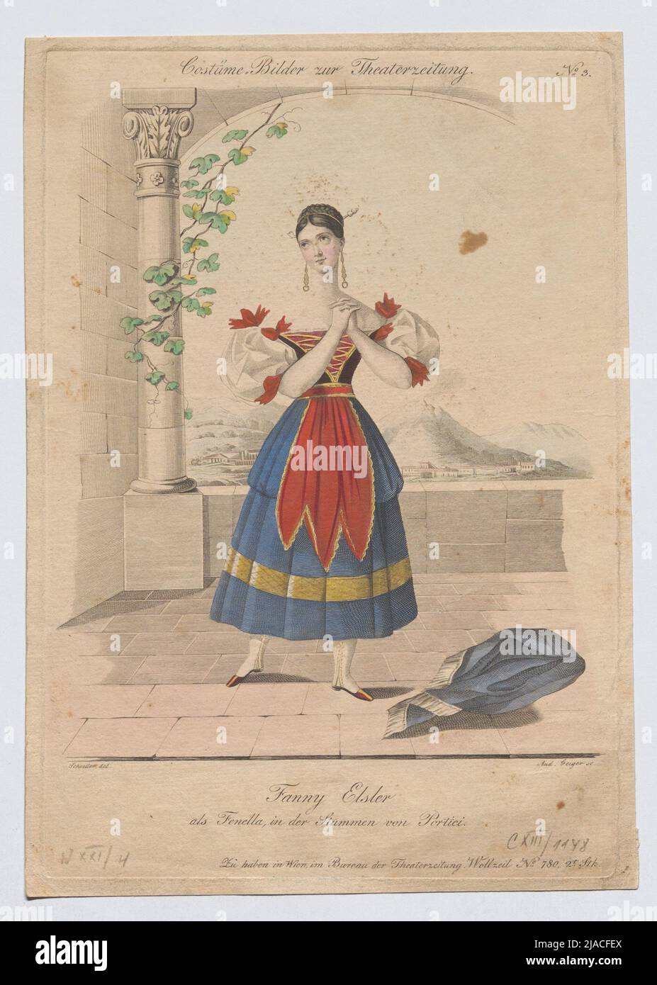 Fanny Elßler as Fenella in the moles of Portici (costume picture No. 3 ...