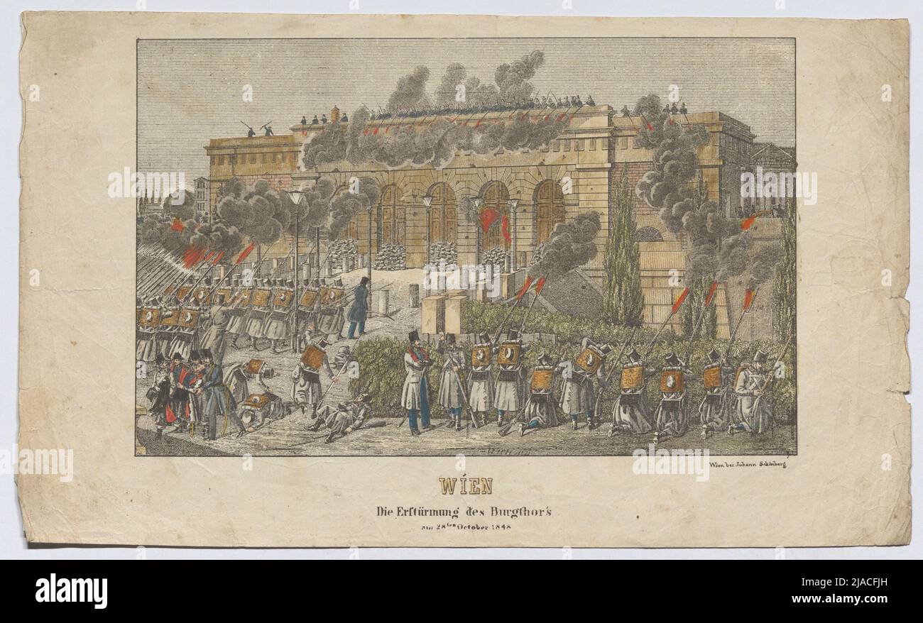 "Vienna / the storming of the Burgthor / on October 28, 1848" (right on ...