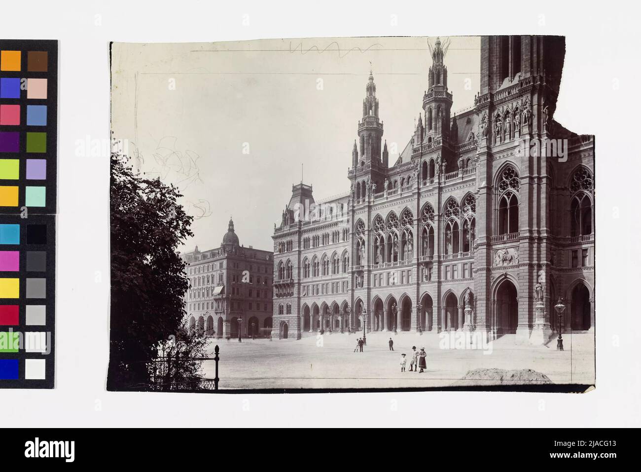 1st, Rathausplatz 1 - City Hall - main facade - left part - View from ...