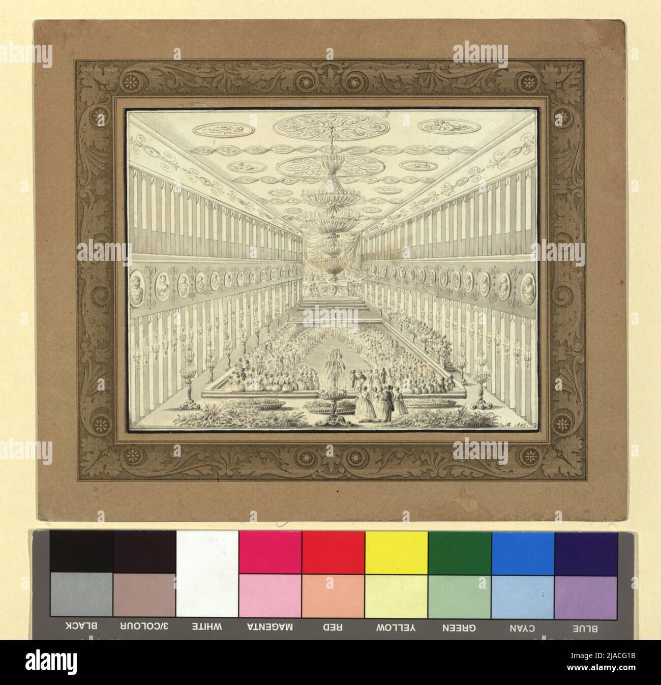 Odeon hall. Johann Christian Schoeller (1782-1851), artist Stock Photo ...