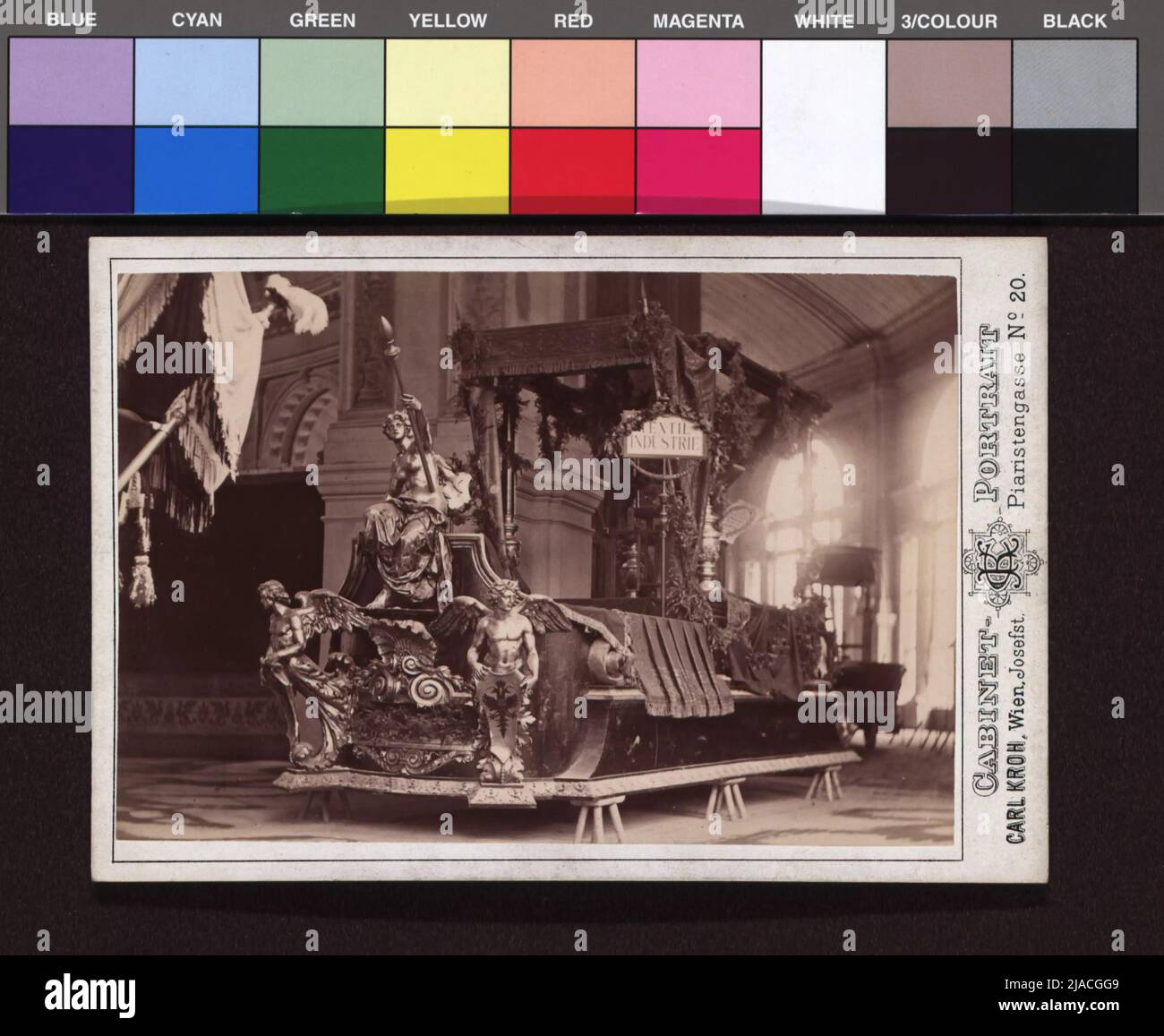 Festival car of the textile industry at Makart Festival 1879. Carl Kroh ...