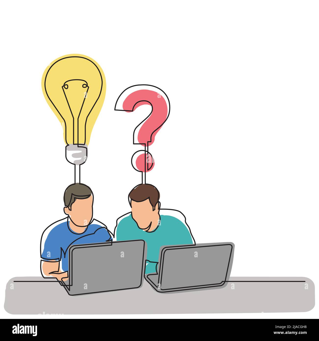 Two co workers Stock Vector Images - Alamy