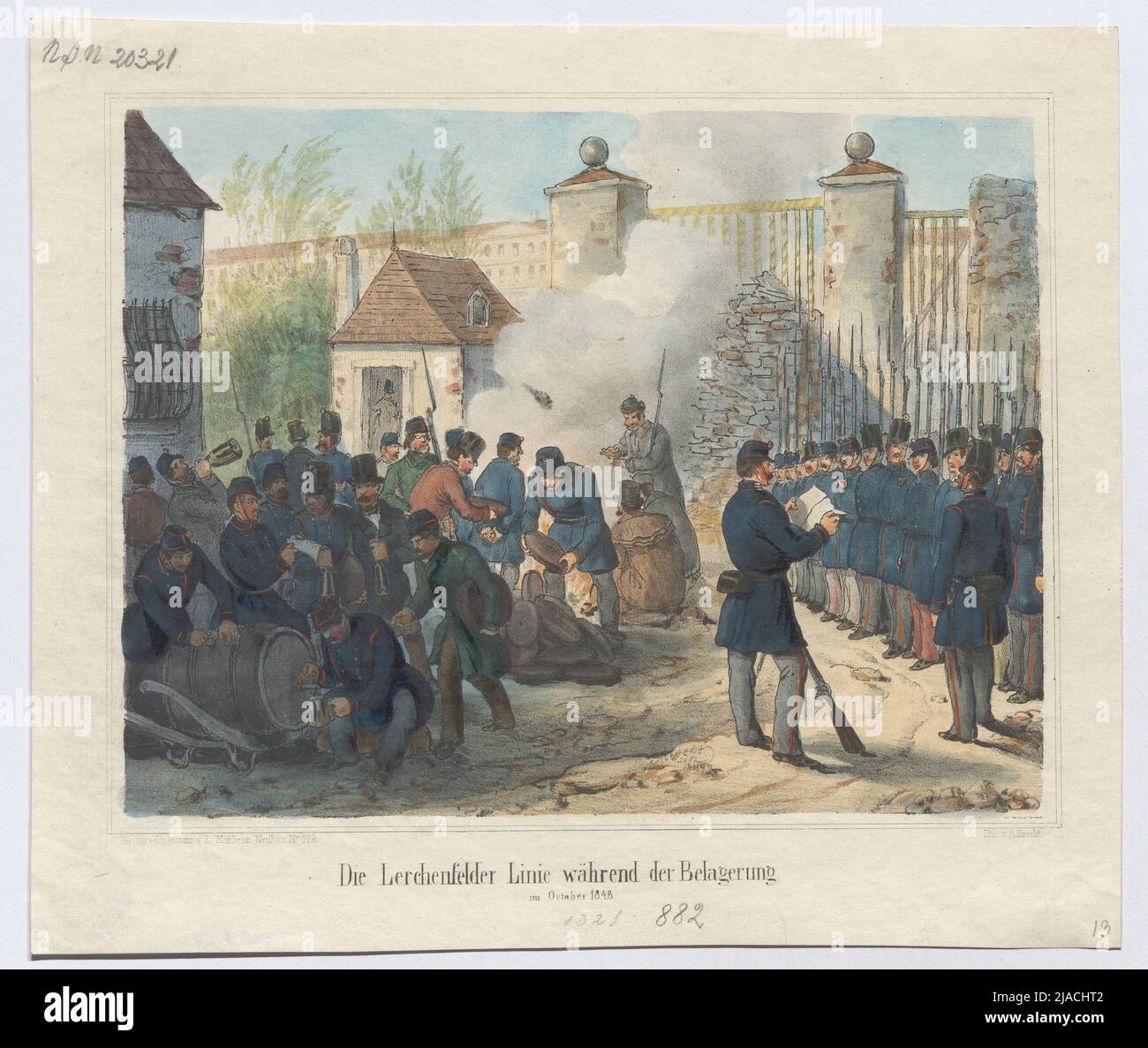 "The Lerchenfeld line during siege / in October 1848.". Joseph Albrecht ...