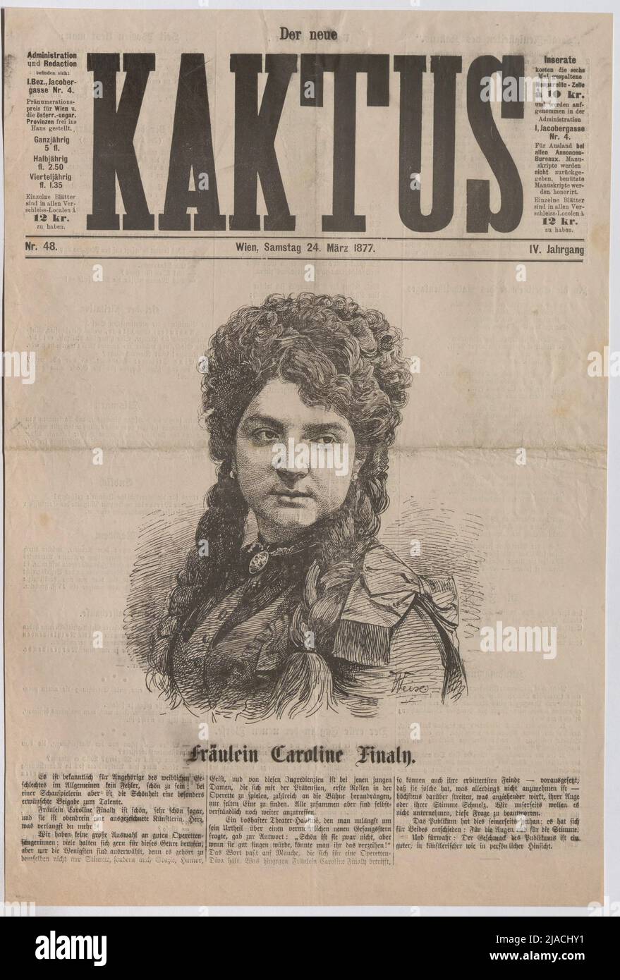 Miss Caroline Finaly ". Caroline Finaly, operetta singer and actress ...