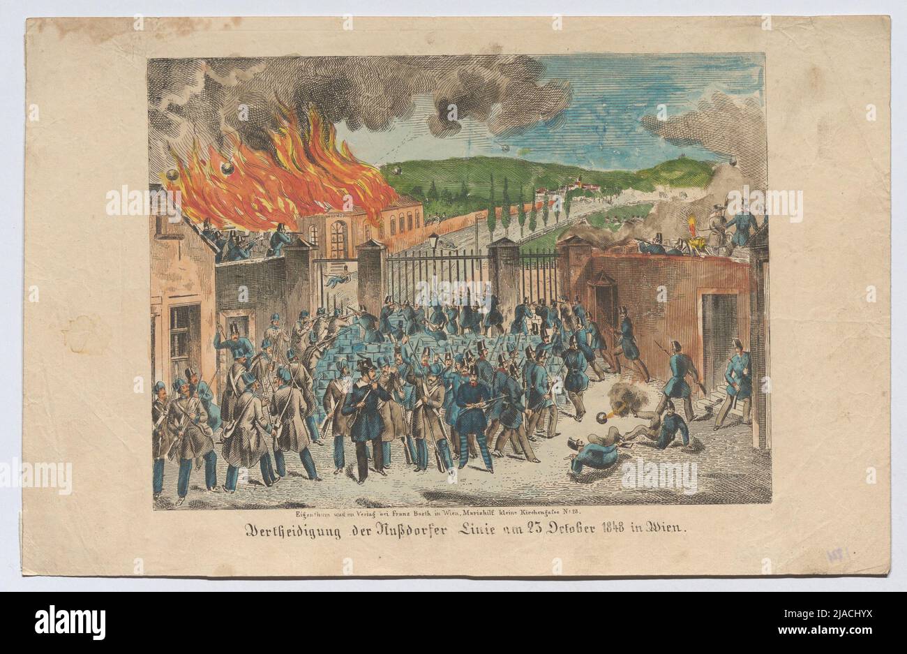 "Defense of the Nußdorf line on October 23, 1848 in Vienna." Franz ...