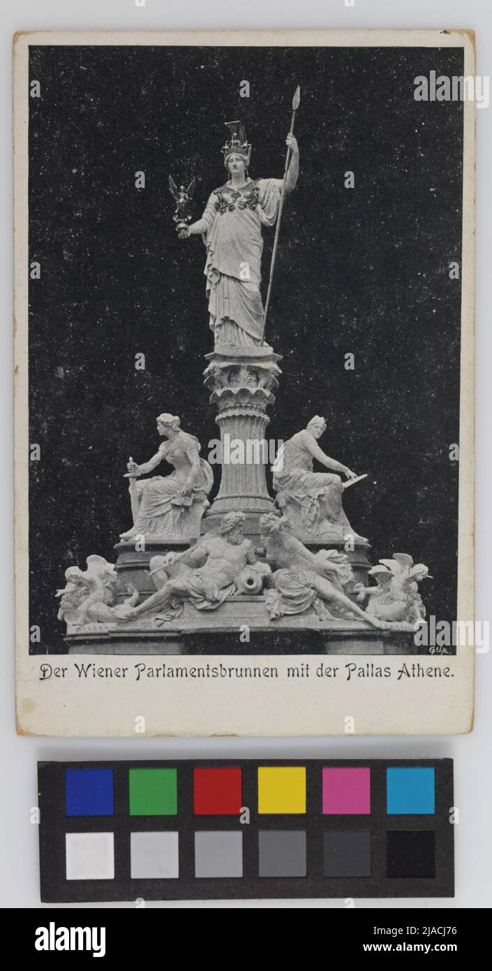The Vienna Parliament Fountain with the Pallas Athena. Brothers Kohn KG ...