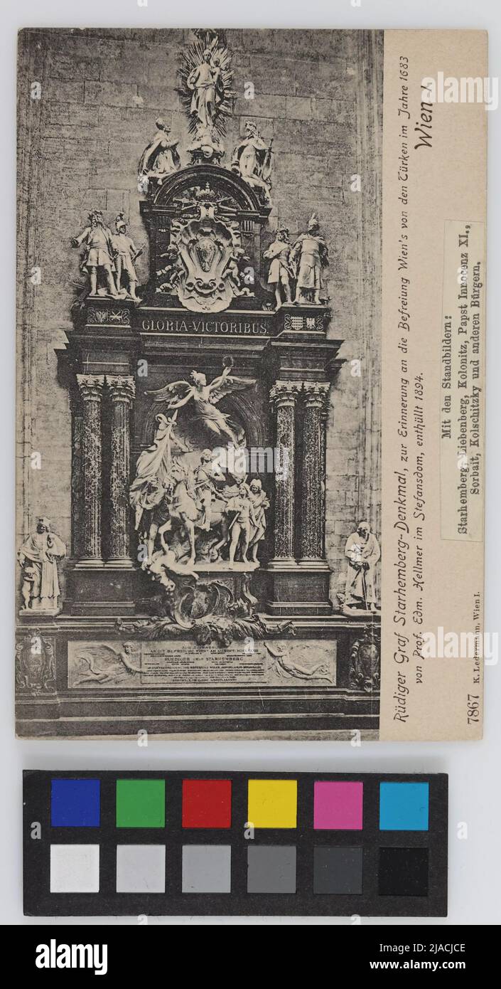 1., Stephansdom - inside - Turkish exemption monument, postcard. Carl ...