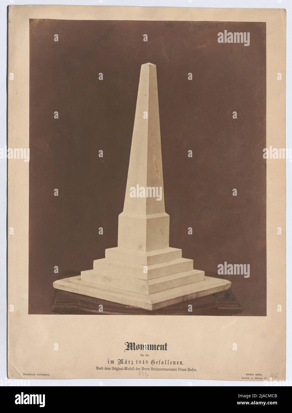 "Monument / for the / in March 1848. / According to the original model ...