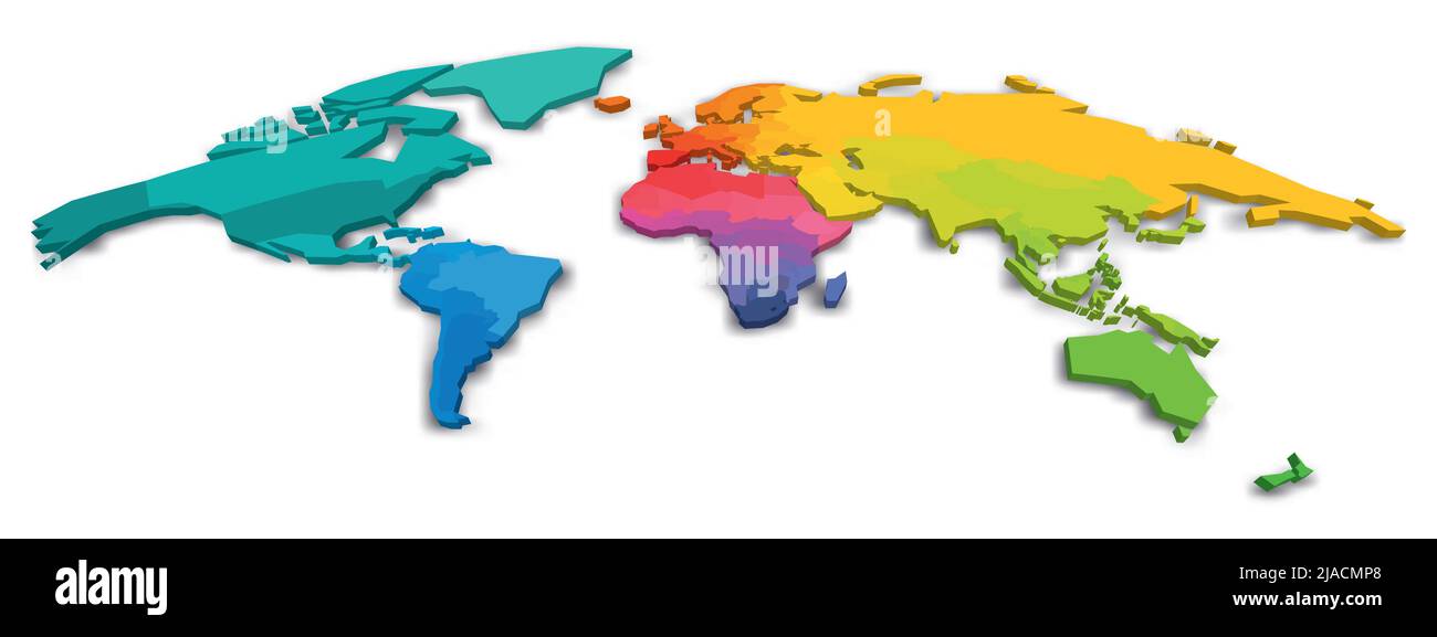 Colorful Vector Map of World Stock Vector Image & Art - Alamy