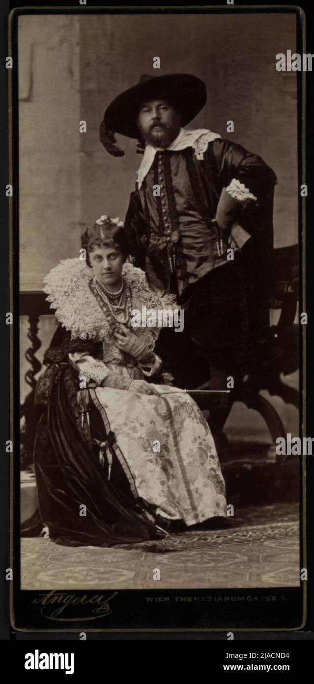 Hans Max with wife, painter in the costume for macarte grade 1879 ...