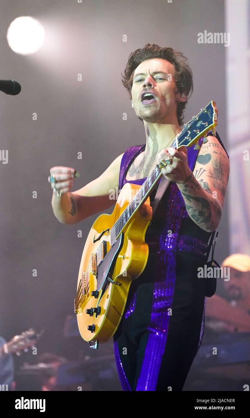 Harry Styles performing on the main stage during the BBC Radio 1's Big ...