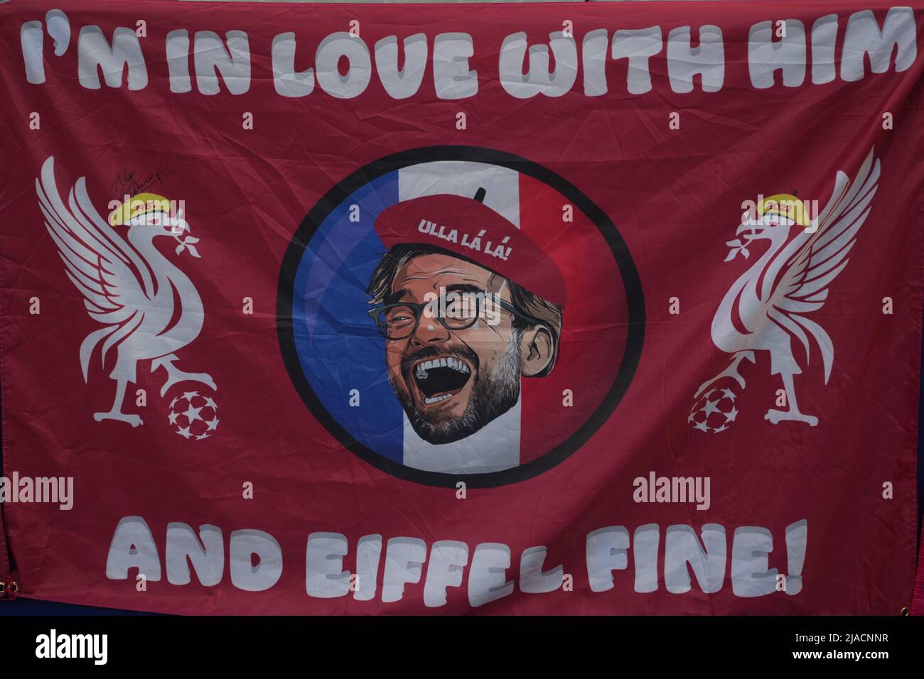 Jurgen Klopp banner during the UEFA Champions League Final match ...