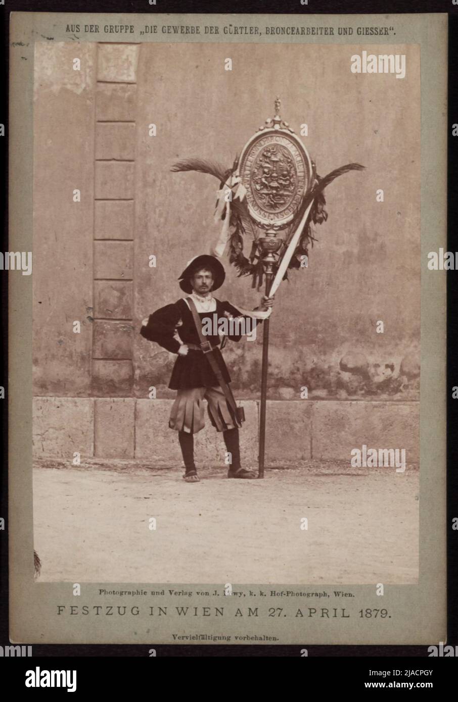 Banner bearer of the Gürtler at the Macart Festival 1879. Josef Löwy ...