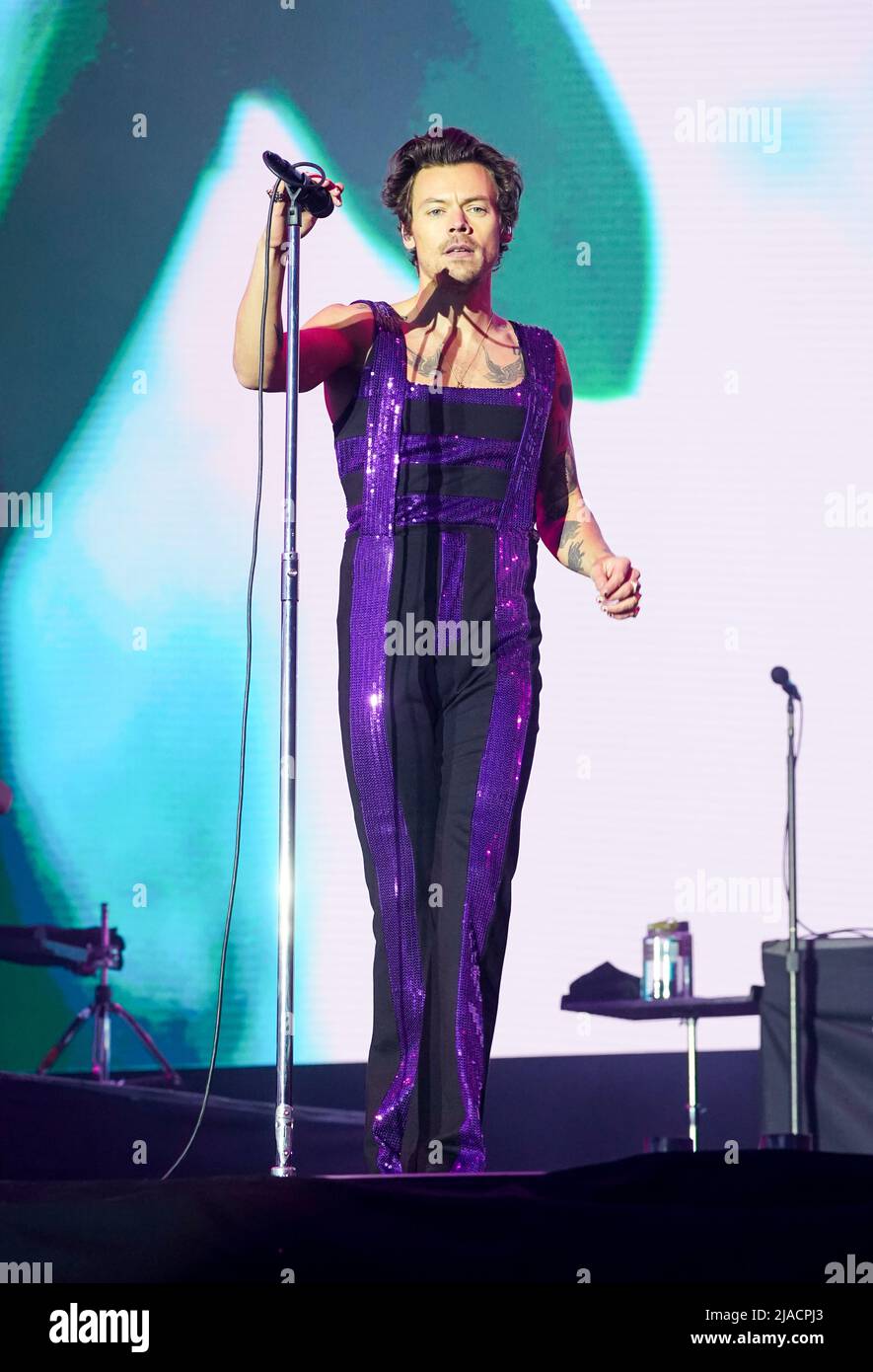 Harry Styles performing on the main stage during the BBC Radio 1's Big ...