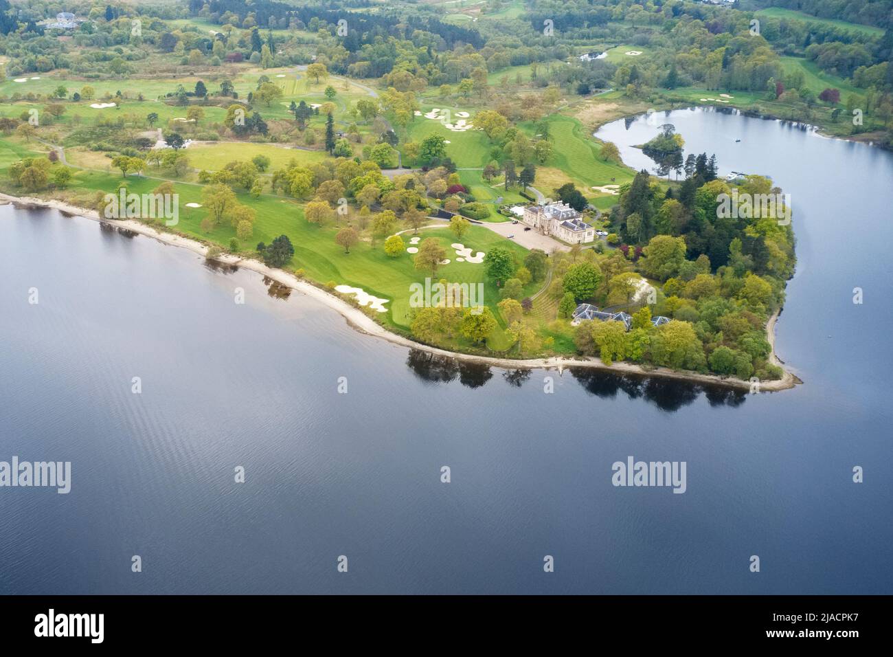 Loch Lomond golf course aerial view Scotland Stock Photo - Alamy