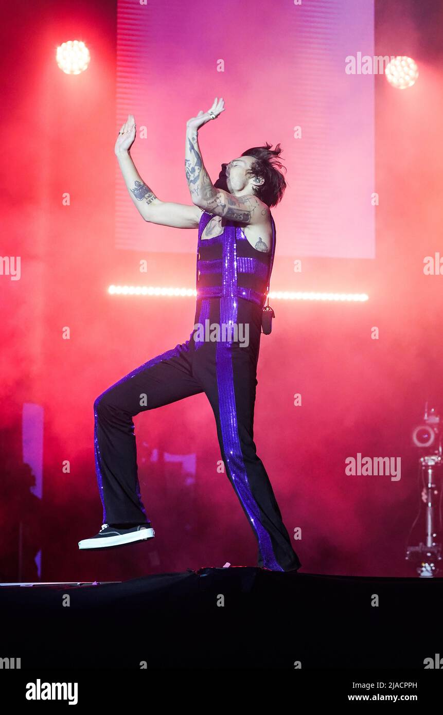 Harry Styles performing on the main stage during the BBC Radio 1's Big ...