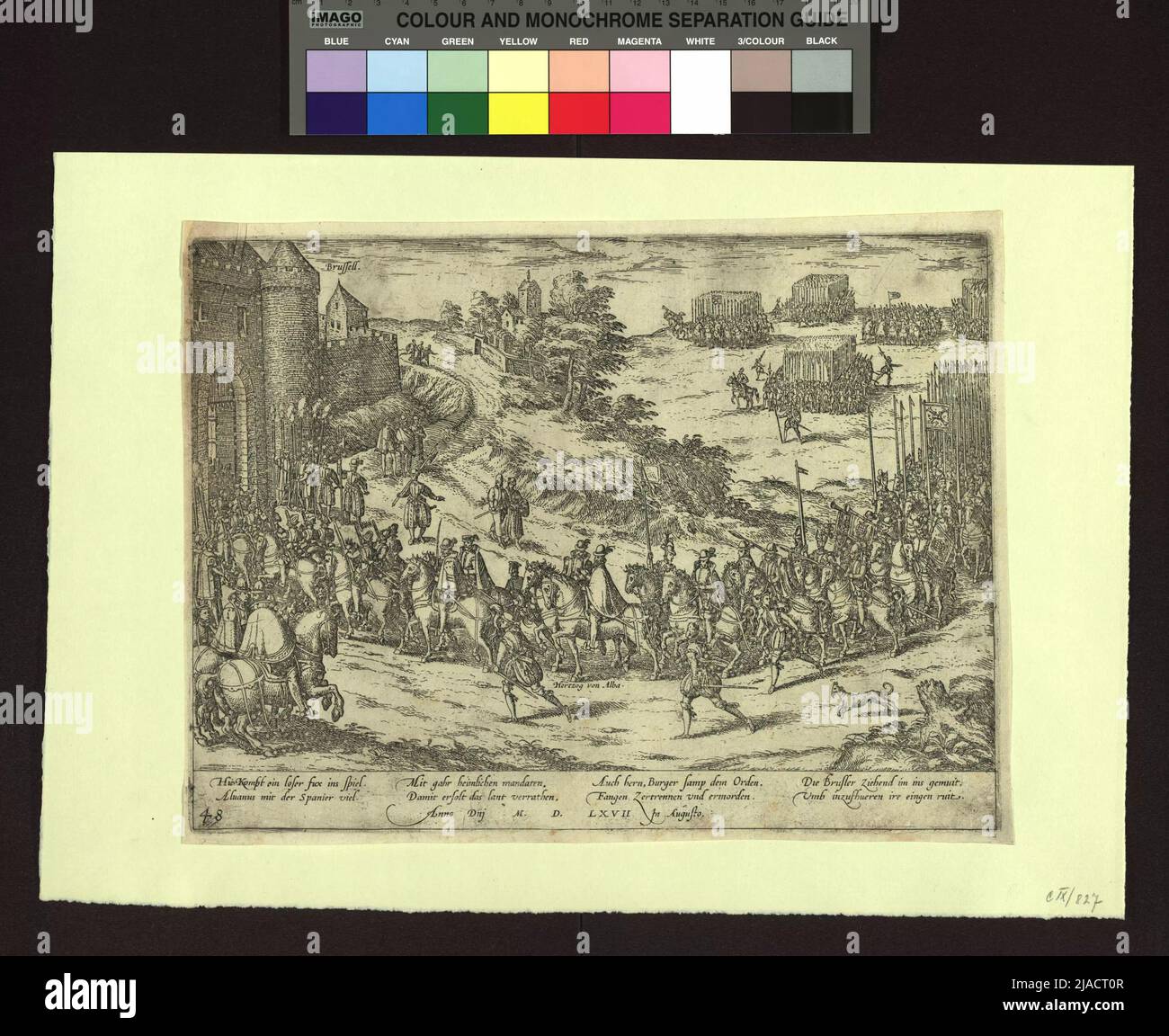 From the "history sheets": Entry of the Duke Alba in Brussels in August ...