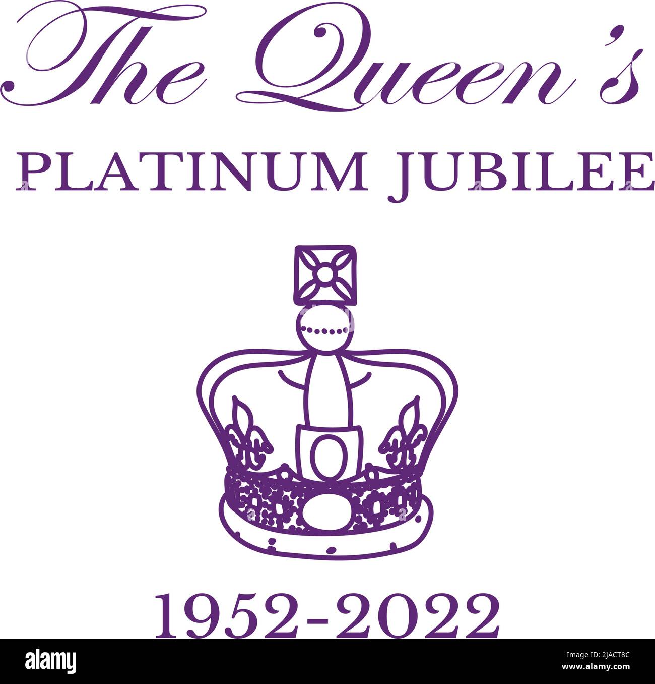 The Queens Platinum Jubilee crown celebration poster of Queen Elizabeth ...