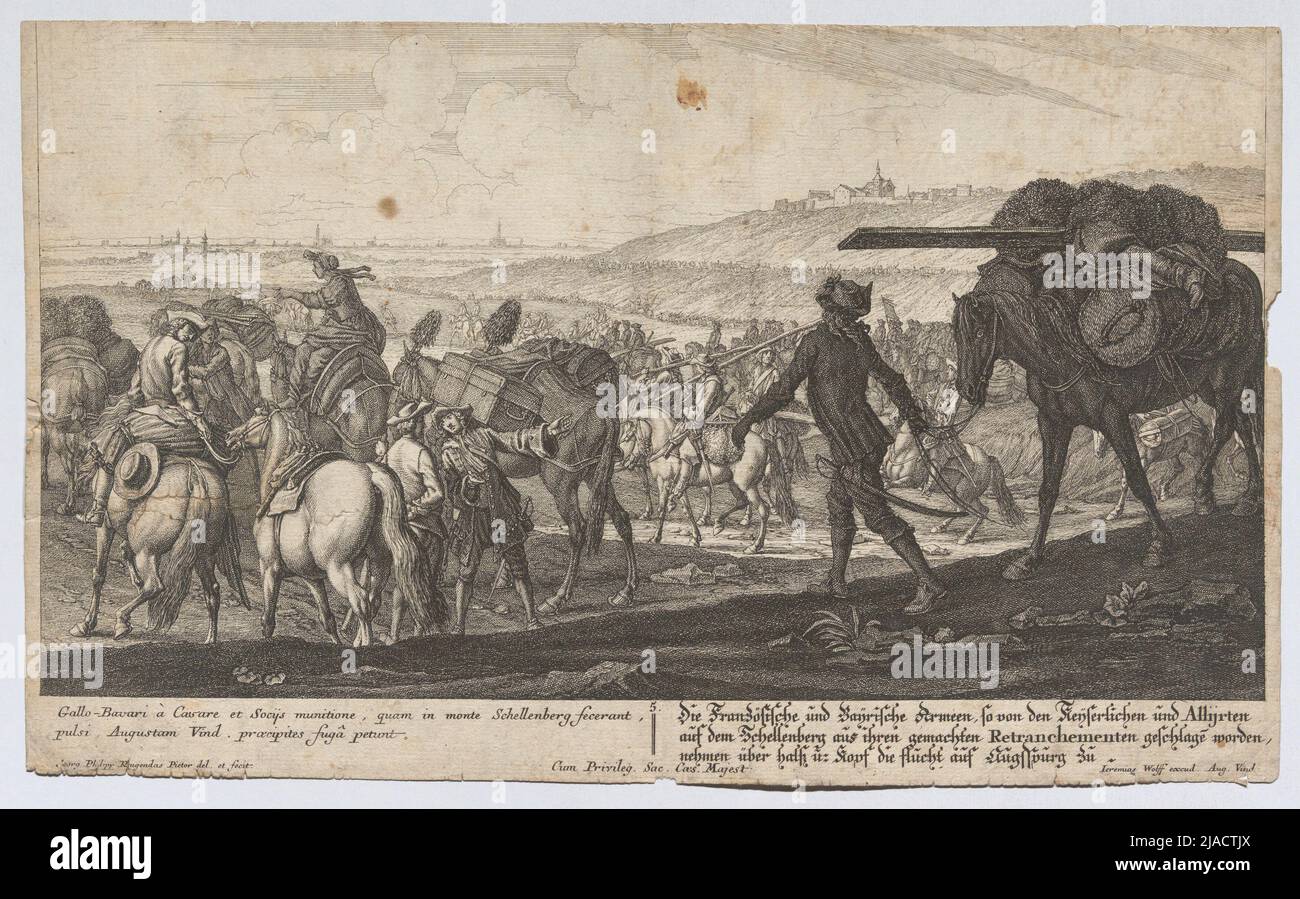Escape of the French-Bavarian armies to Augsburg. Georg Philipp ...