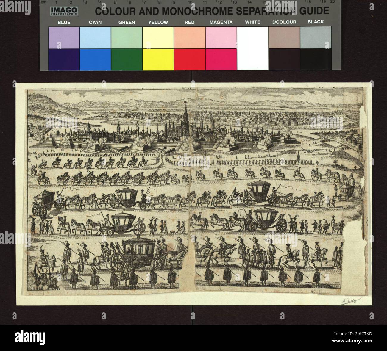 Ceremonial entry Leopold I in Vienna 1658 with a city view. Unknown ...