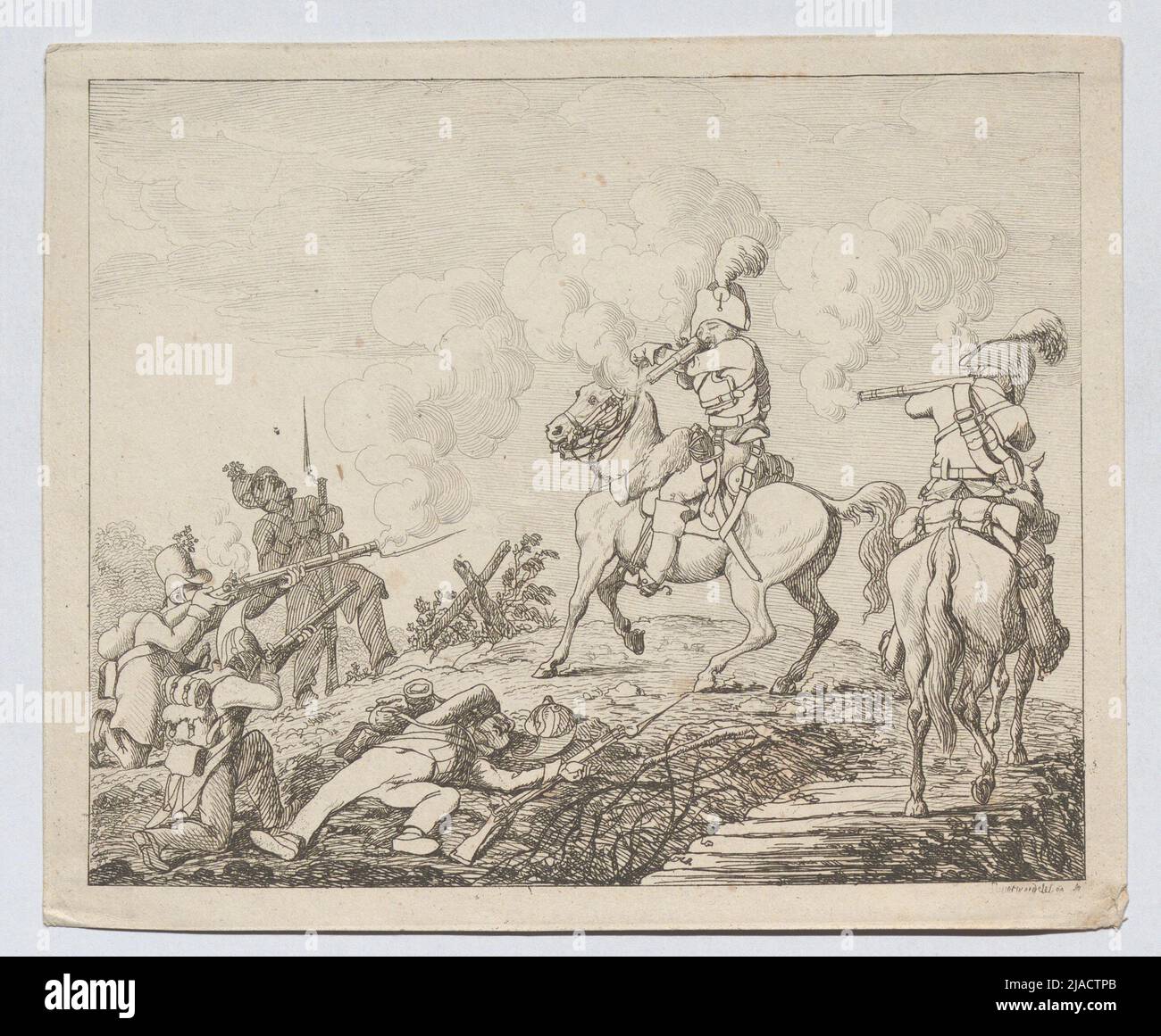 A priority battle between Saxon cavalry and Austrian infantry and ...