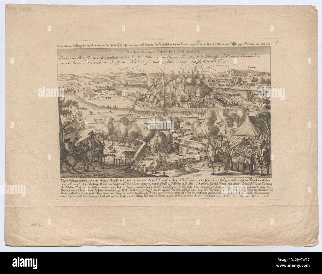 Siege of the fortress Chotyn from July to September 1788. Johann Martin ...