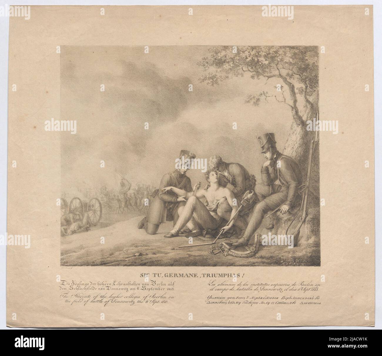 Berlin students on the battlefield of Denewitz on September 6, 1813 ...