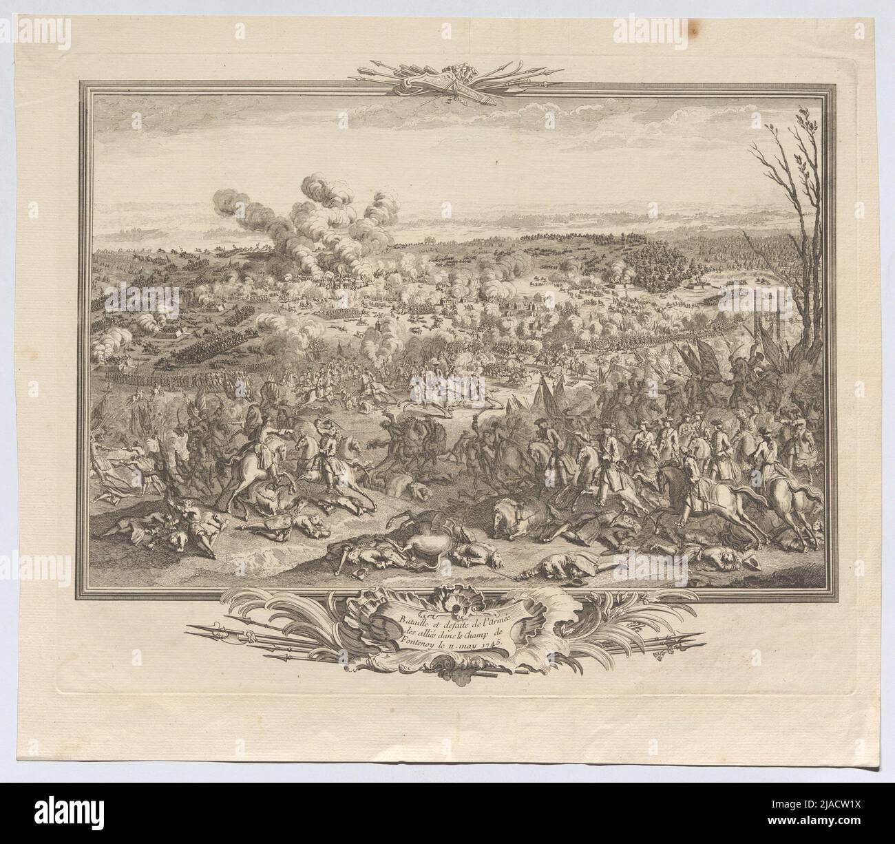 The Battle of Fontenoy on May 11, 1745. Unknown Stock Photo - Alamy