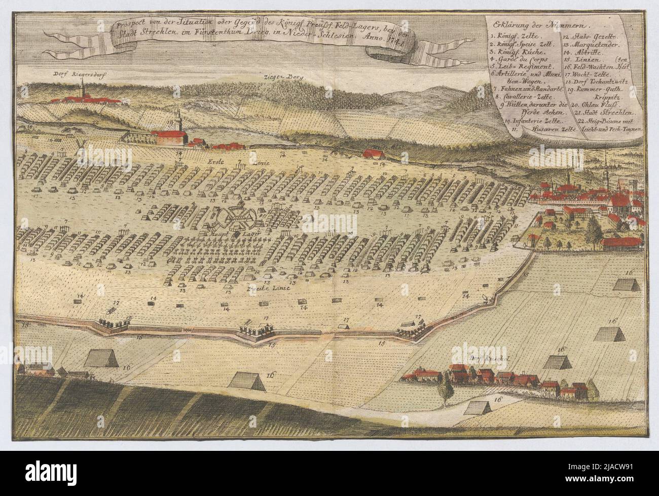 The Prussian field camp near Strehlen (Strzelin) in Lower Silesia in ...