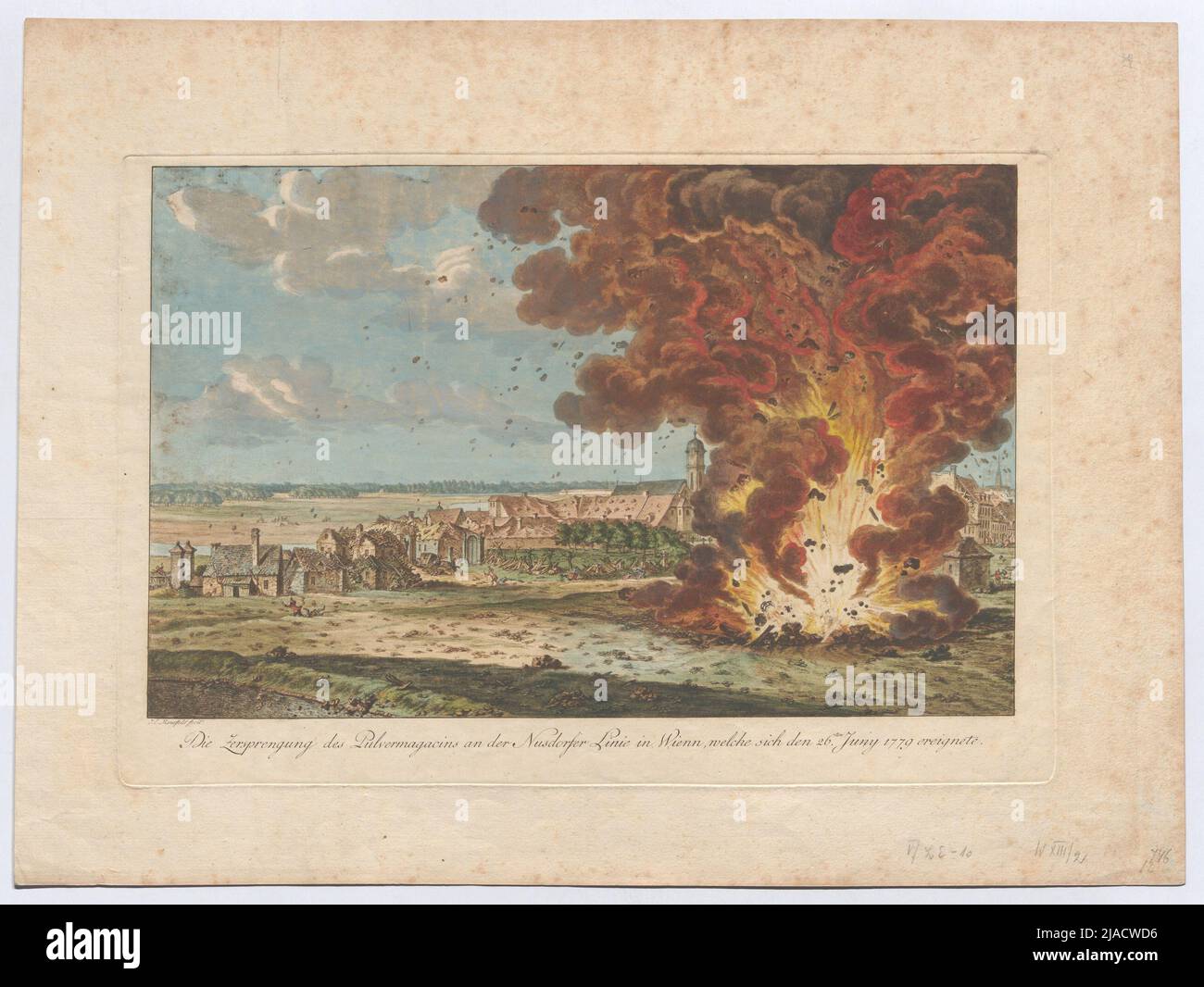 The explosion of the powder magazine on the Nussdorf line on June 26 ...