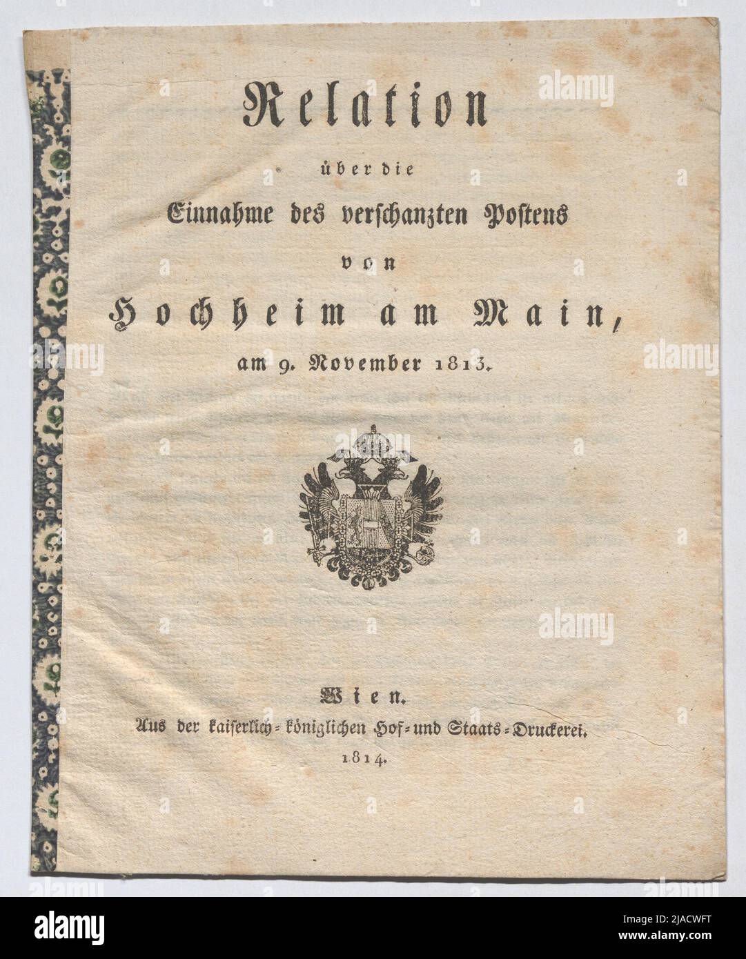 Relation to taking the entrenched post from Hochheim am Main on ...