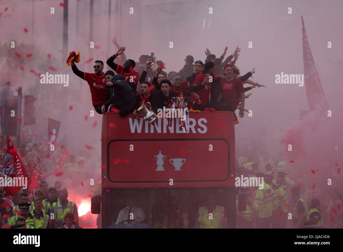 Liverpool, Merseyside, UK. 29th May, 2022. Liverpool FC 2021-22 Victory ...