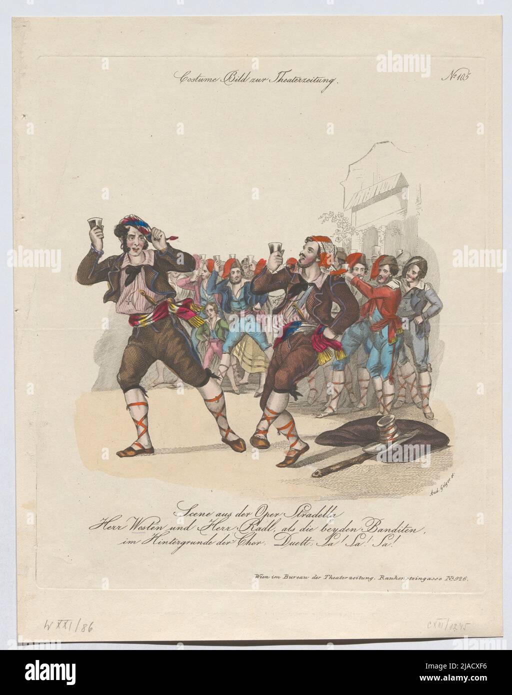 Scene from the Stradella opera. Mr. West and Mr. Radl as the Beyden ...