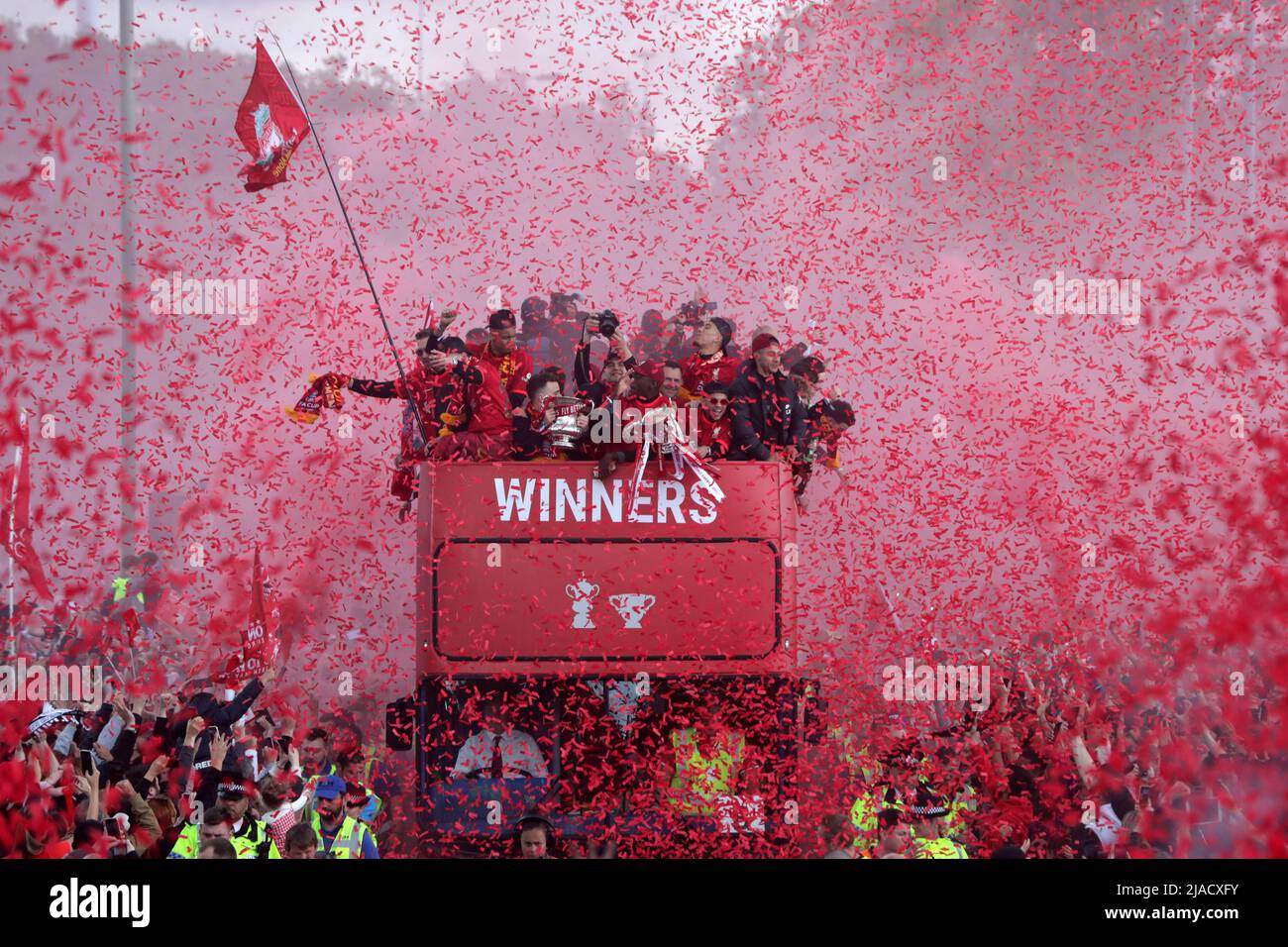 Liverpool, Merseyside, UK. 29th May, 2022. Liverpool FC 2021-22 Victory ...