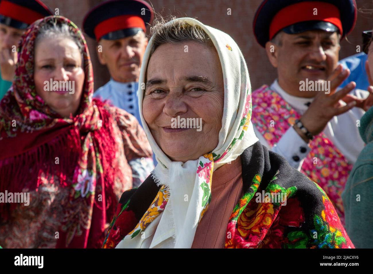Tula, Russia. 28th May, 2022. People in traditional Russian folk ...