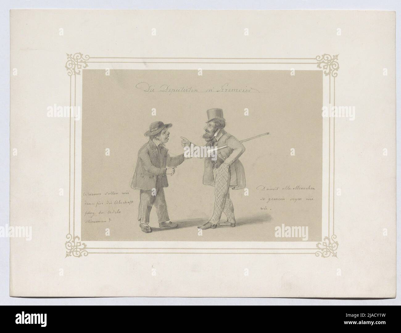 "The deputies in Kremsier" (cartoon for the revolution in 1848). Ludwig ...