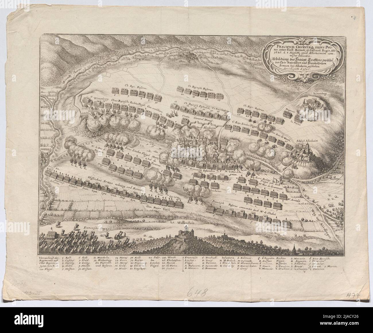 The battle at everyone's home on August 3, 1645. Unknown Stock Photo ...