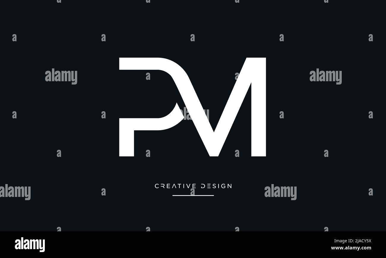 Alphabet Letters PM or MP Abstract icon Logo Monogram Stock Vector ...