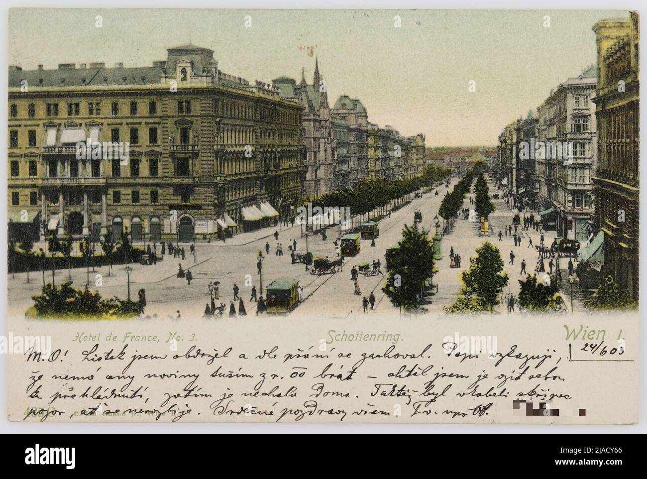 Wien I. Schottenring. Hotel de France, No. 3.. Carl (Karl) Ledermann ...