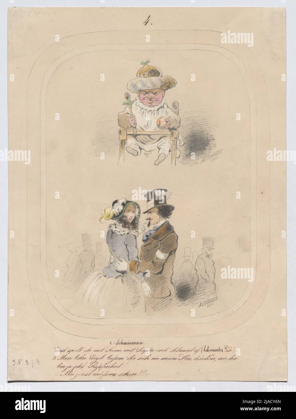Caricature on the consequences of the March Revolution (from a series ...