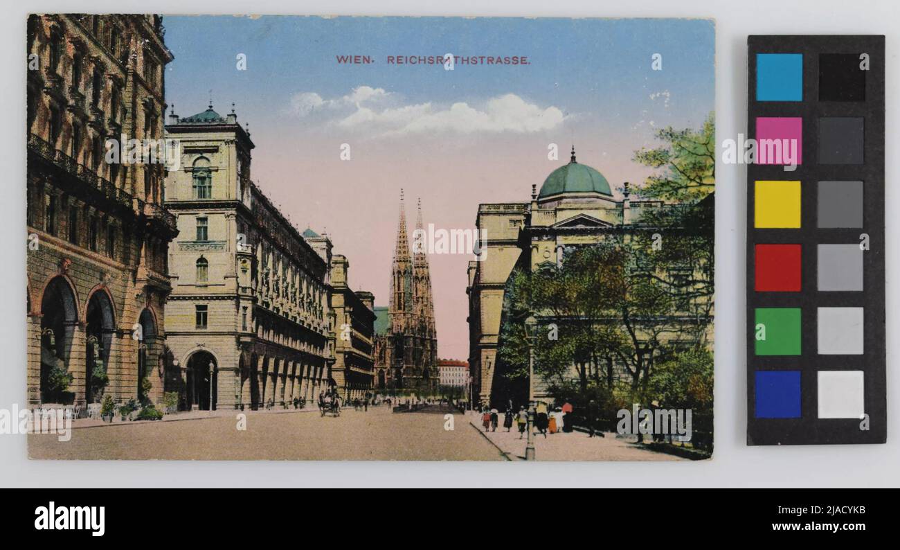 1st, Reichsratsstraße - View from Rathausplatz to the Votivkirche ...