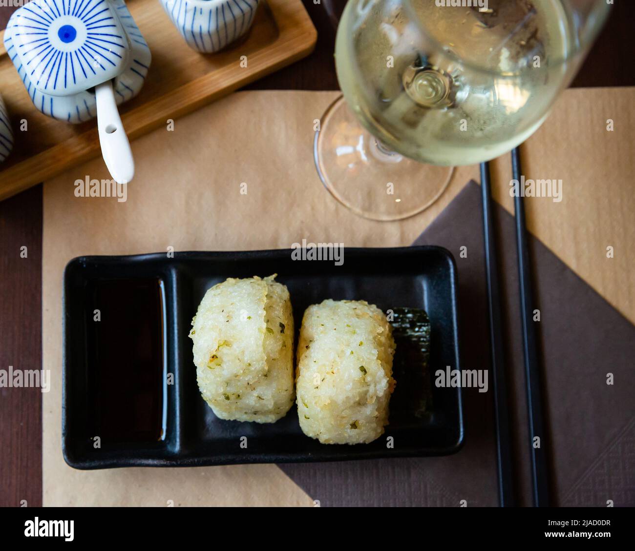 Top view of classic Japanese onigiri Stock Photo - Alamy