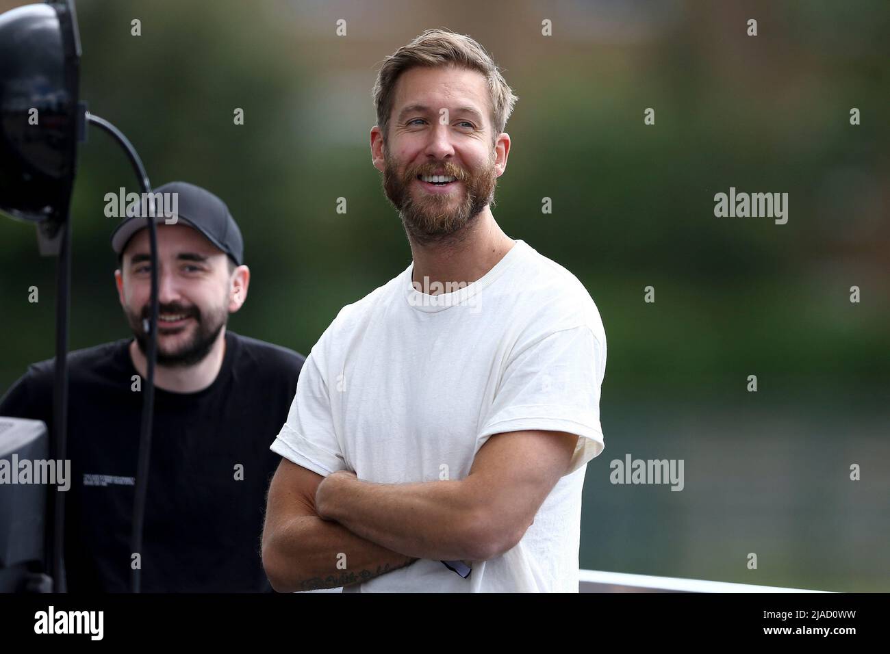 Liverpool, UK. 29th May, 2022. DJ Calvin Harris on the Liverpool team ...
