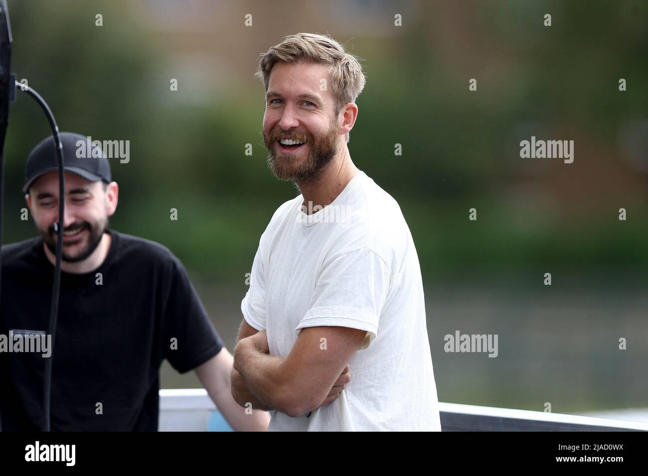 Liverpool, UK. 29th May, 2022. DJ Calvin Harris on the Liverpool team ...