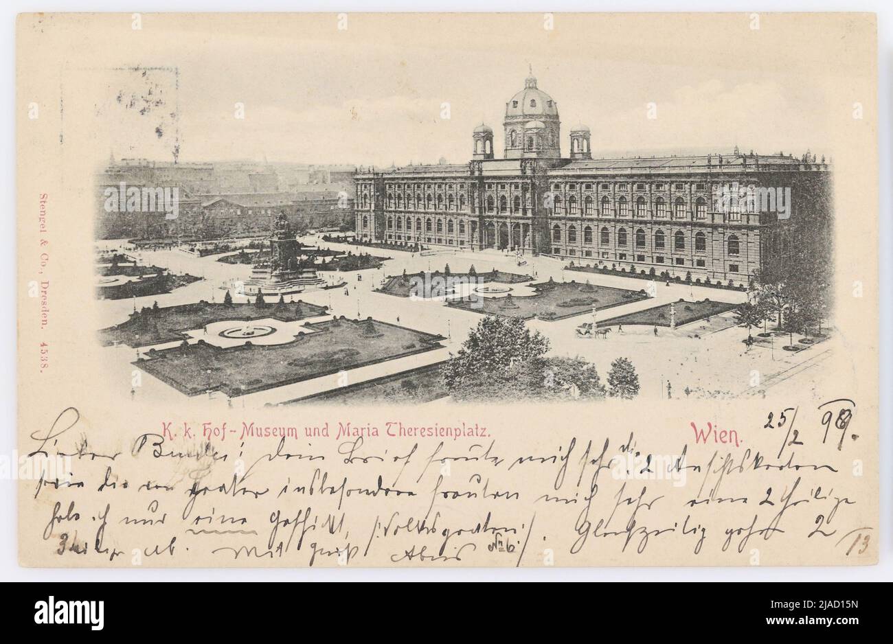 K. k. Hof - Museum and Maria Theresienplatz. Vienna .. Stengel & Co ...