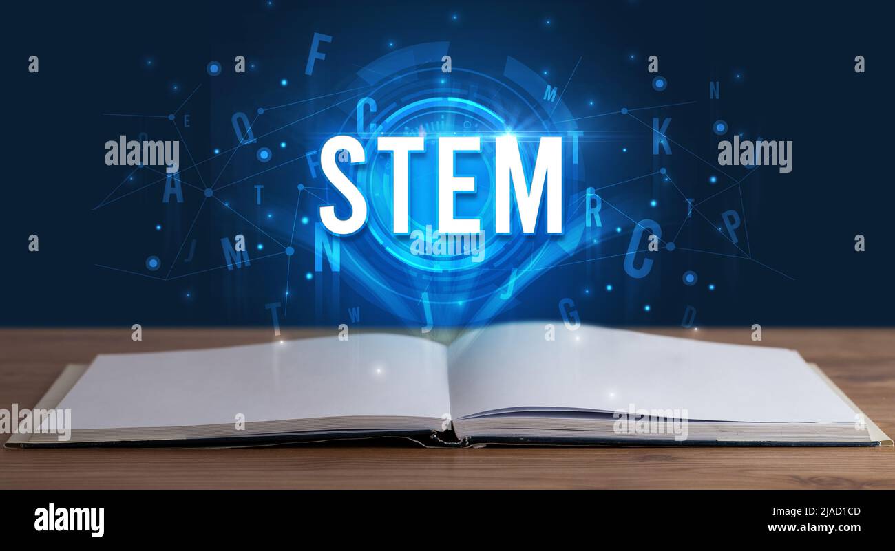 Technology abbreviation coming out from an open book Stock Photo - Alamy