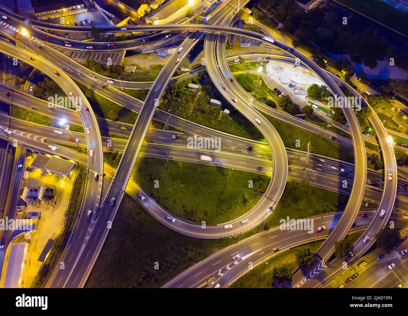 Aerial view highway road multilevel hi-res stock photography and images ...