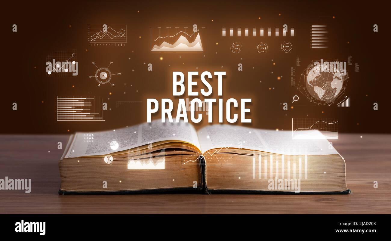 Business inscription coming out from an open book Stock Photo - Alamy