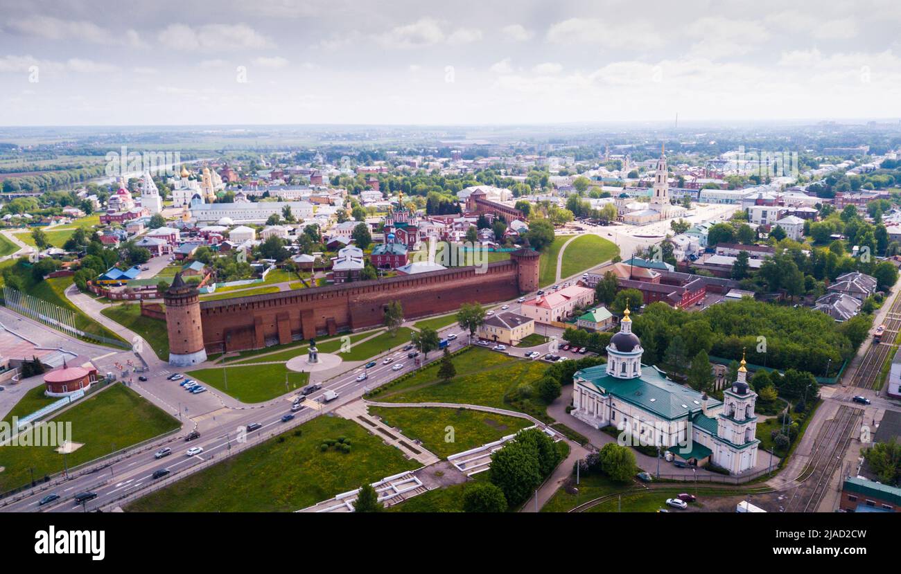 Aerial view of Kolomna with Kremlin Stock Photo - Alamy